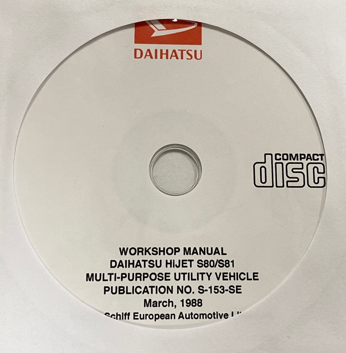 1987-1994 Daihatsu Hi-Jet S80 and S81 Workshop Manual – Schiff European