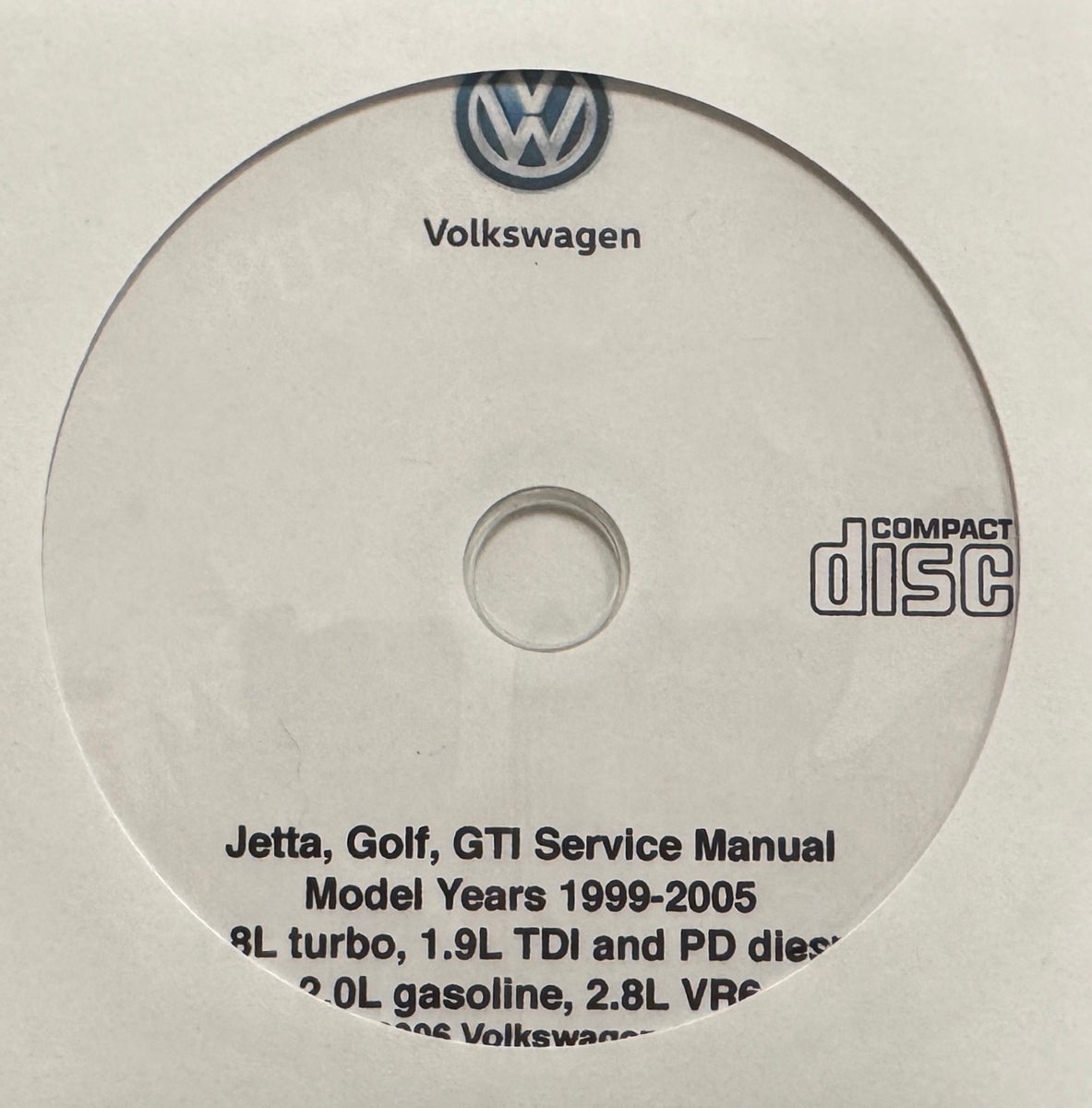 1999-2005 Volkswagen Jetta, Golf and GTI Workshop Manual on – Schiff ...