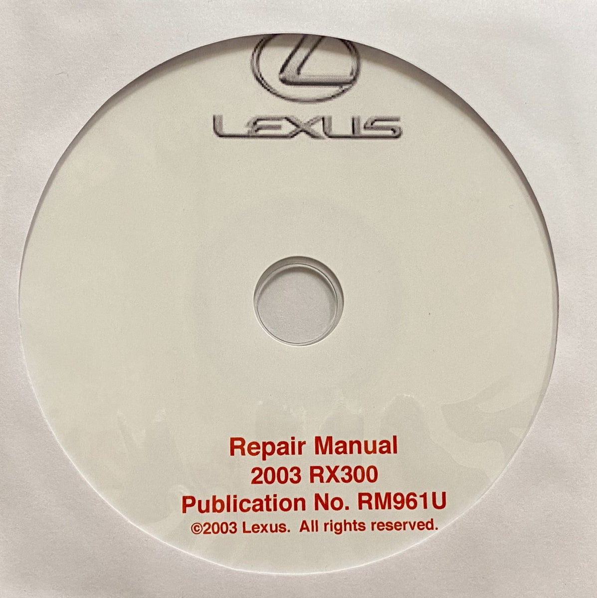 2003 Lexus RX300 Workshop Manual – Schiff European