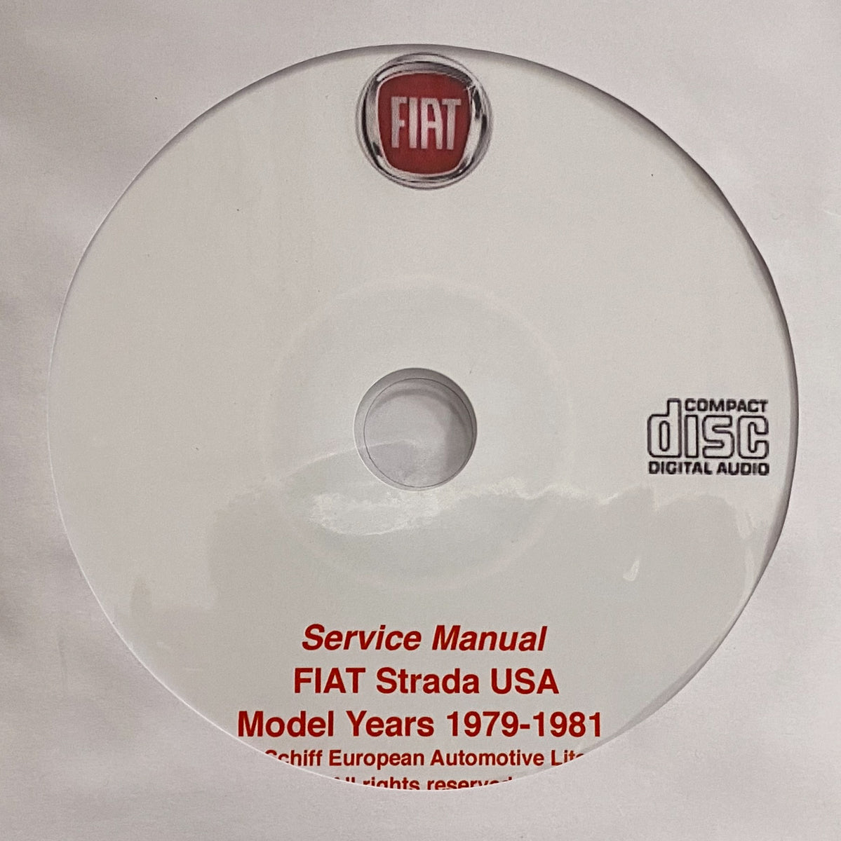 1979-1981 Fiat Strada USA Models Workshop Manual – Schiff European